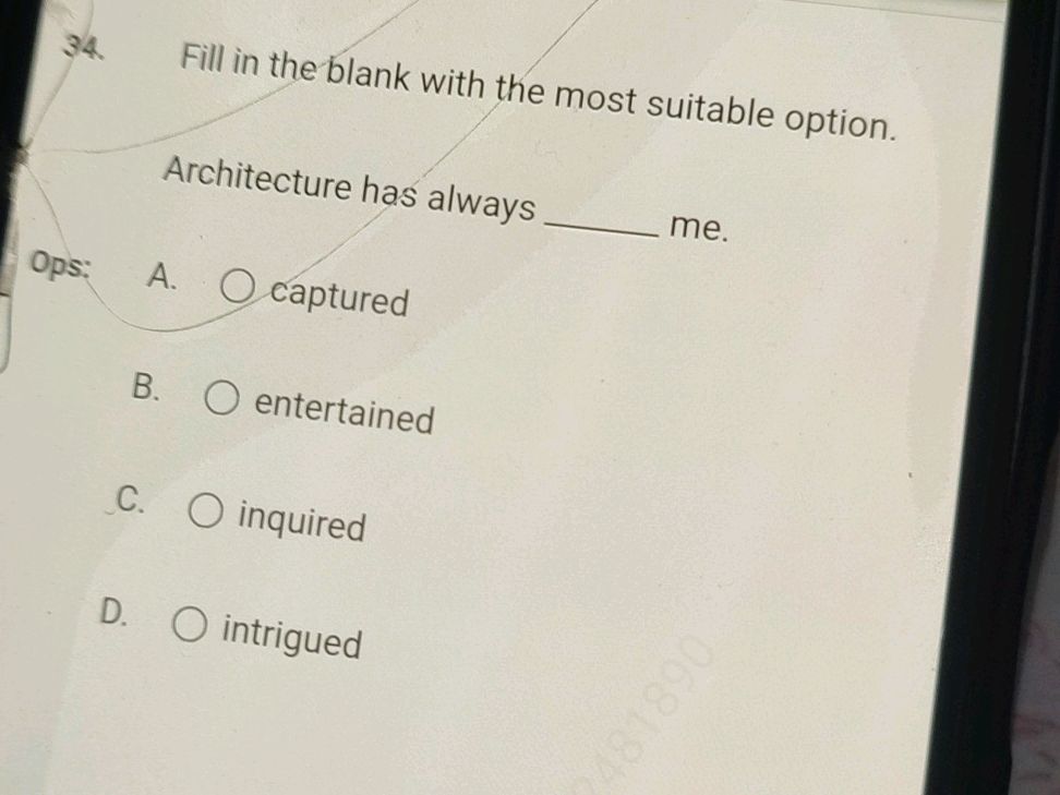 Fill in the blank with the most suitable | StudyX