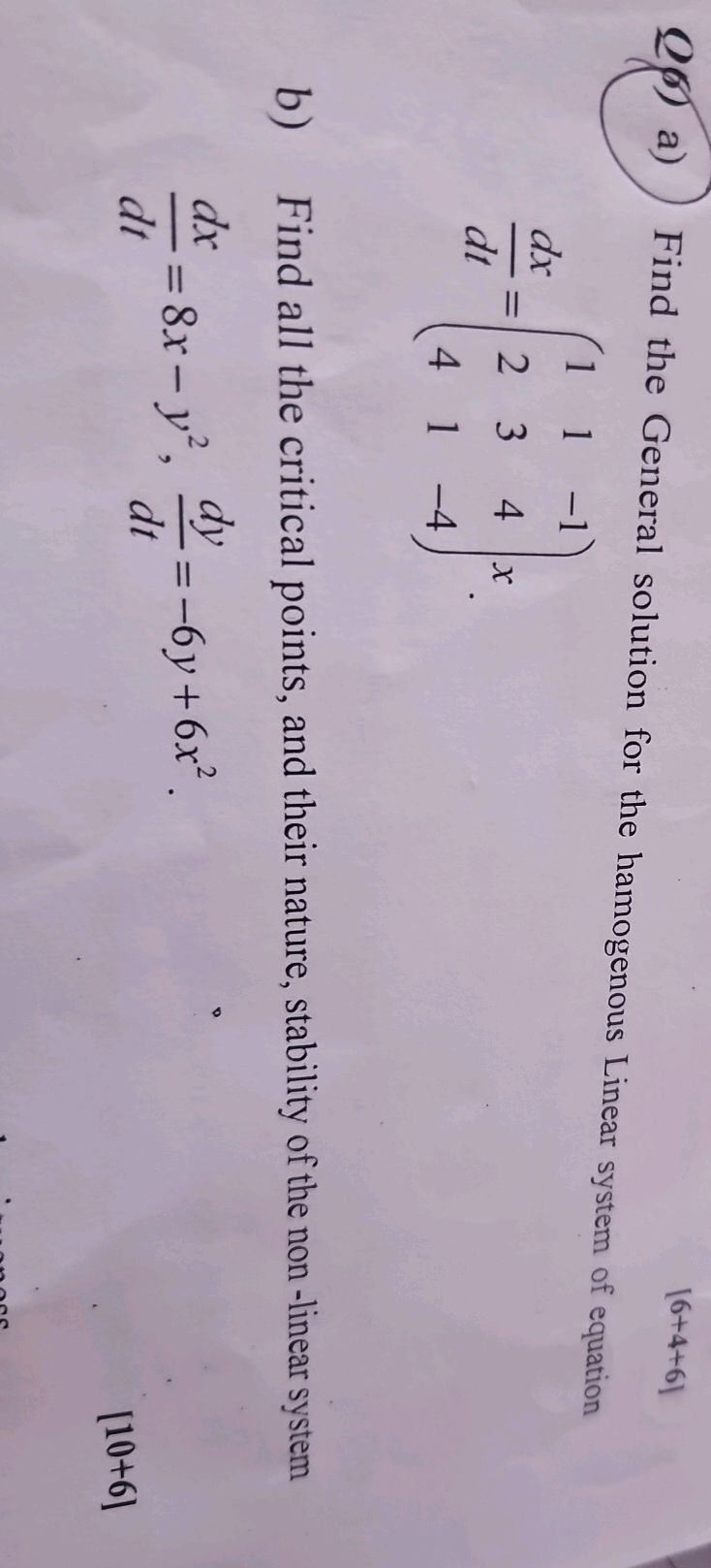 a) Find the General solution for the | StudyX