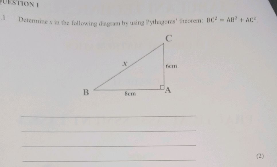 Determine x in the following diagram by | StudyX