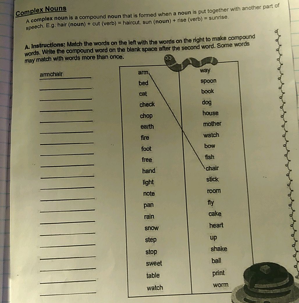 Complex Nouns A complex noun is a compound | StudyX