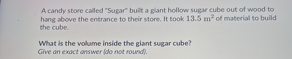 A candy store called "Sugar" built a giant | StudyX