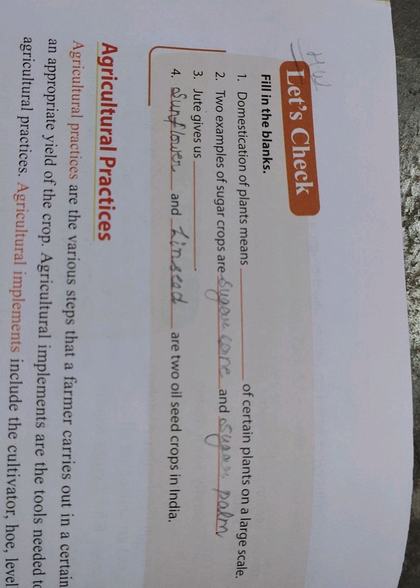 Fill in the blanks. 1. Domestication of | StudyX