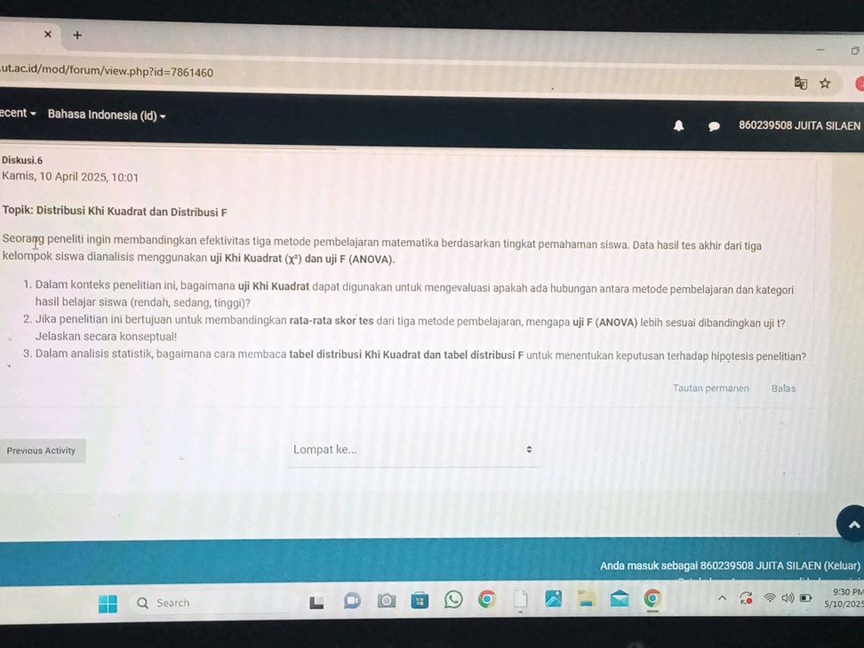 Seorang peneliti ingin membandingkan | StudyX