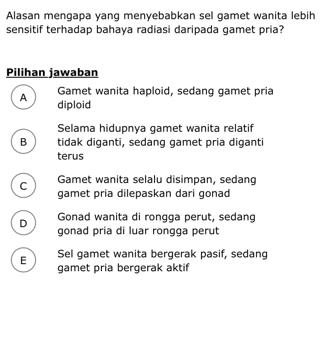 Alasan mengapa yang menyebabkan sel gamet | StudyX