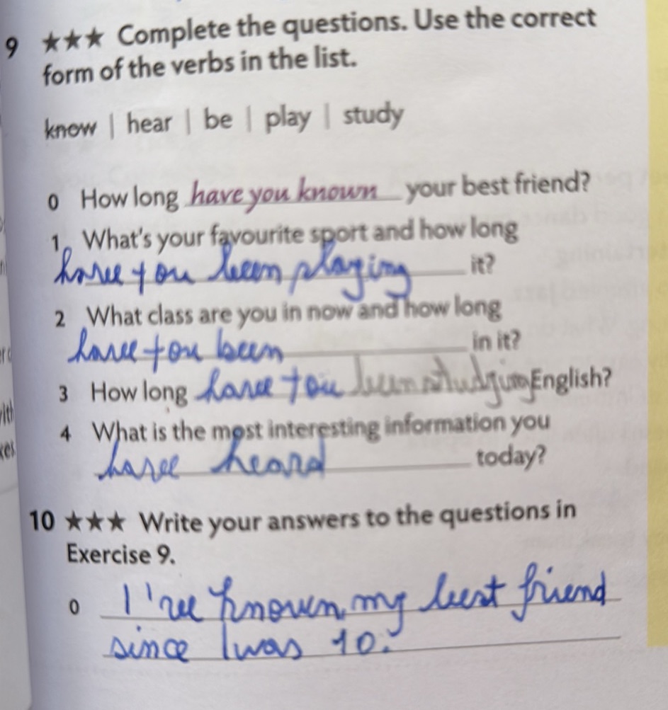 Complete the questions. Use the correct form | StudyX