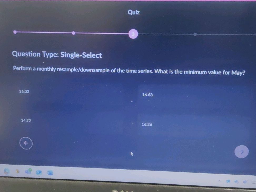 Perform a monthly resample/downsample of the