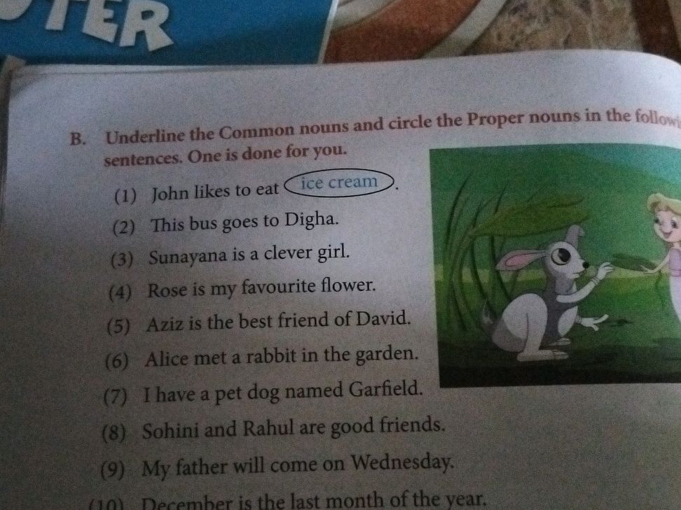 B. Underline the Common nouns and circle the | StudyX