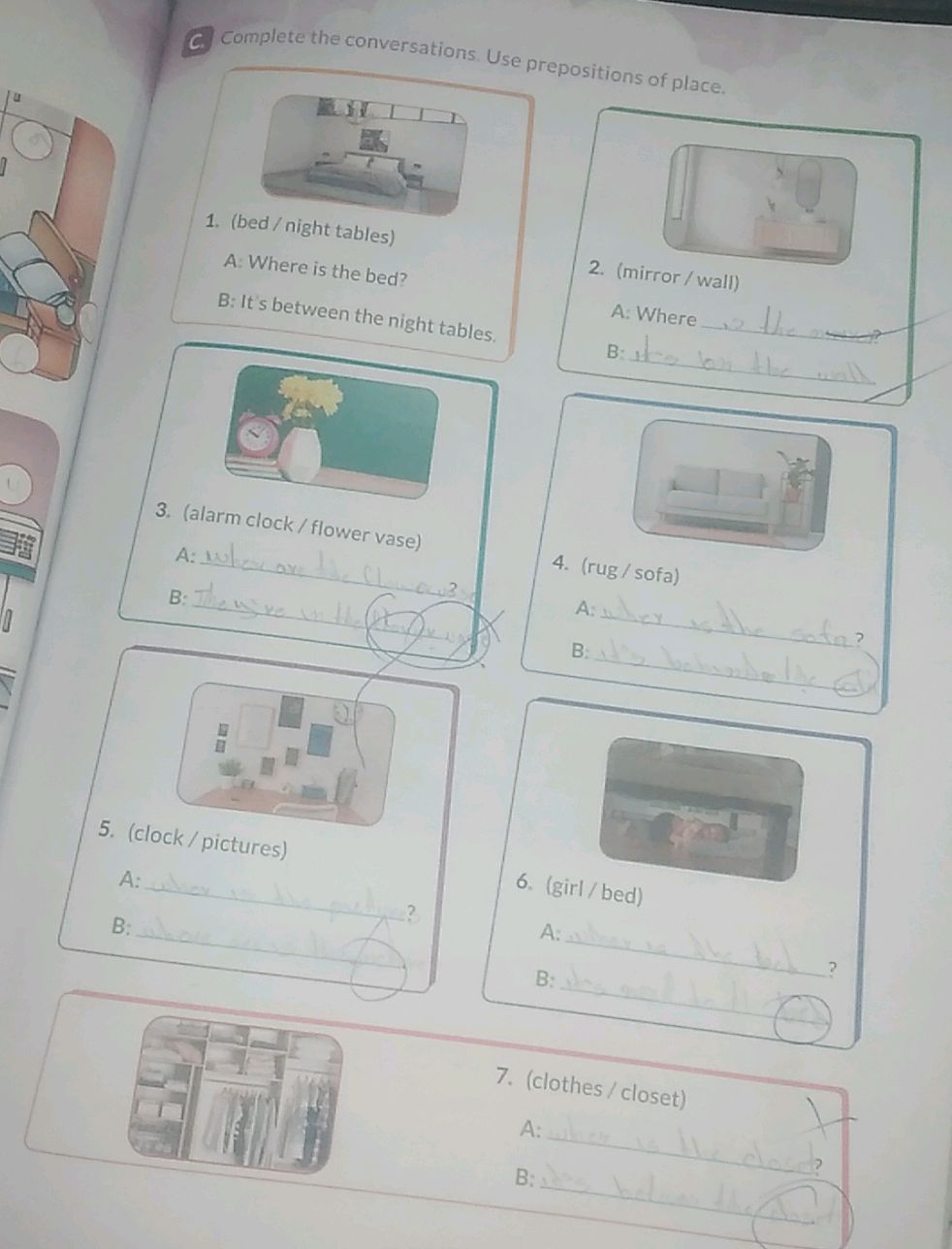 Complete the conversations. Use prepositions | StudyX