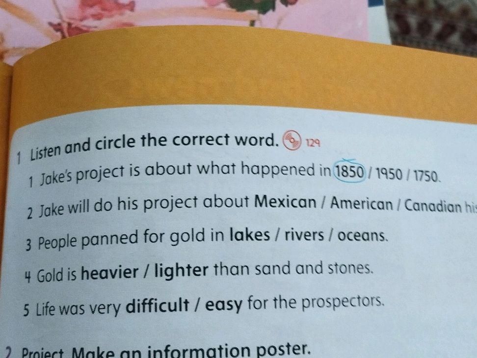 1 Listen and circle the correct word. 1 | StudyX