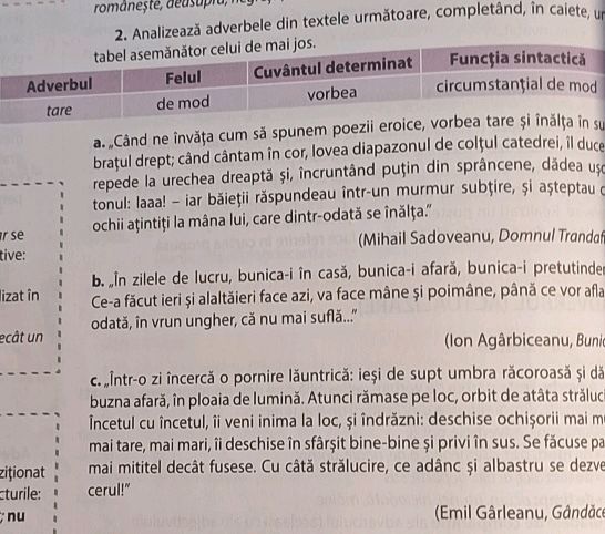 2. Analizează adverbele din textele | StudyX