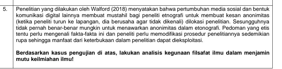 Berdasarkan kasus pengujian di atas, lakukan | StudyX