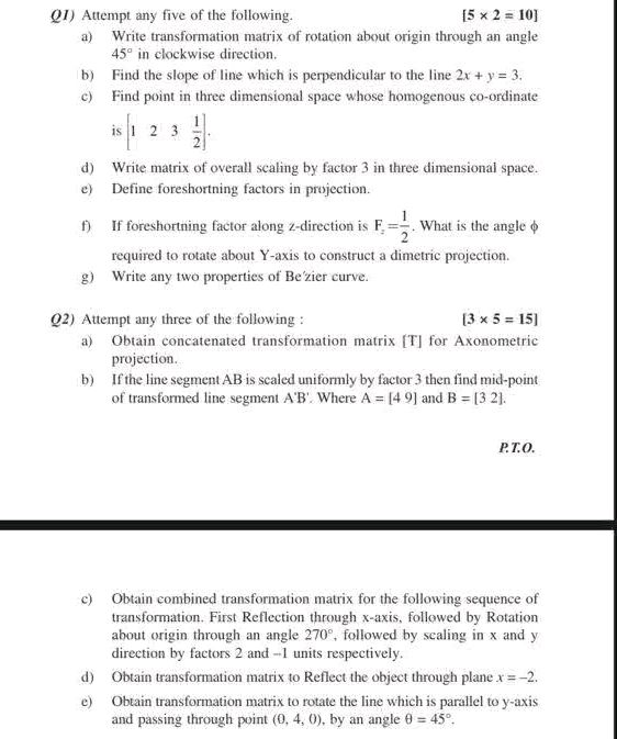 Q1) Attempt any five of the following. a) | StudyX