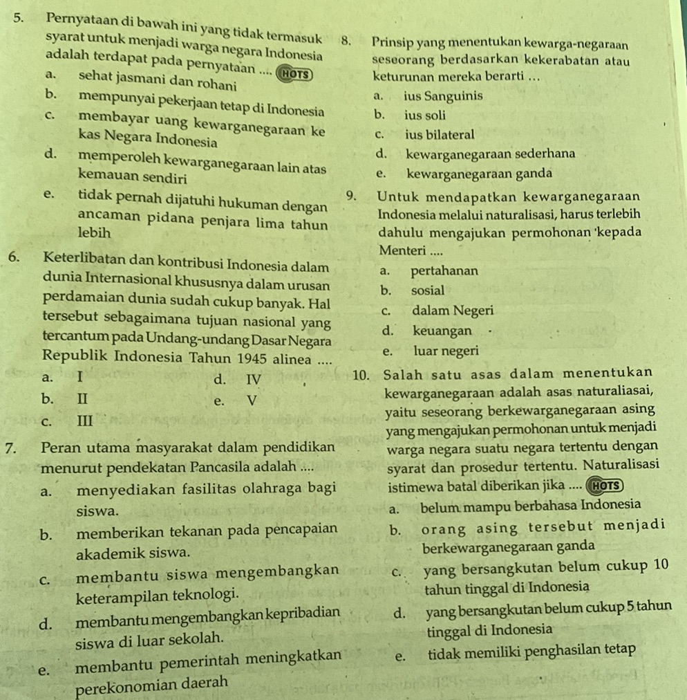 5. Pernyataan di bawah ini yang tidak | StudyX