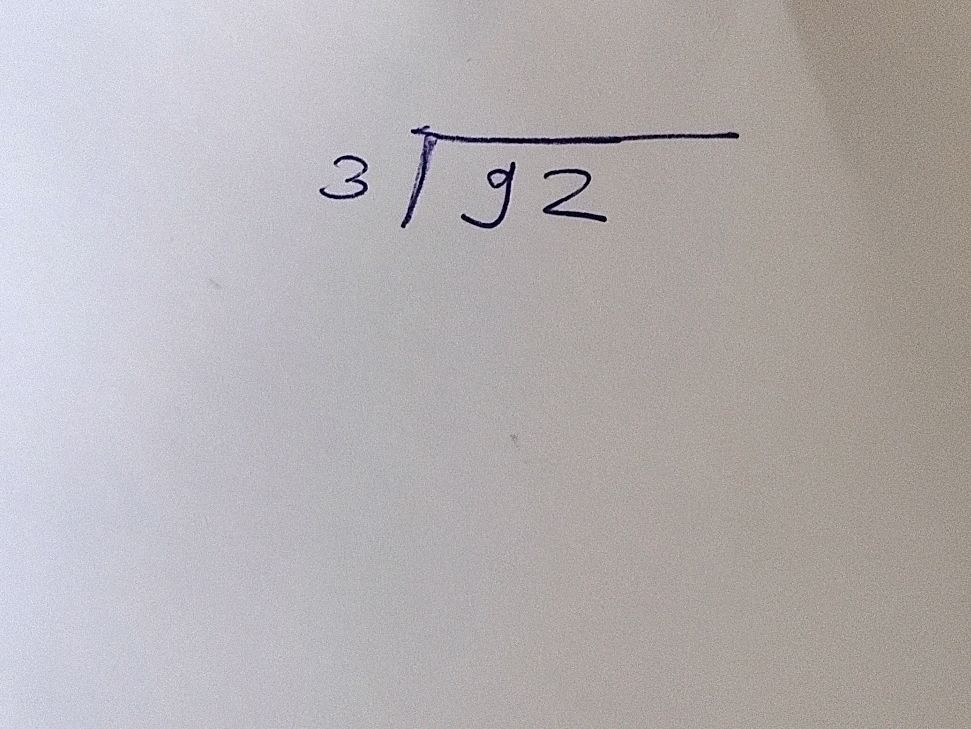 Division problem: 92 divided by 3