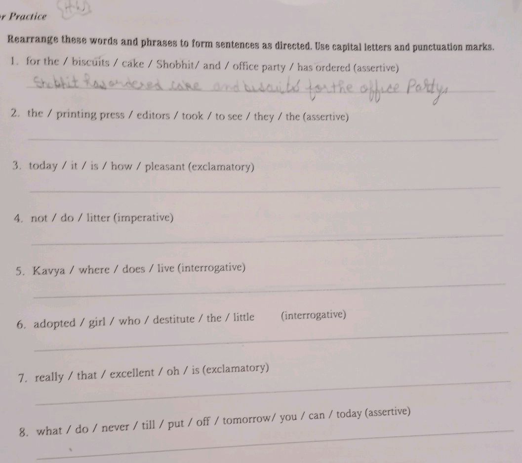 Rearrange these words and phrases to form | StudyX