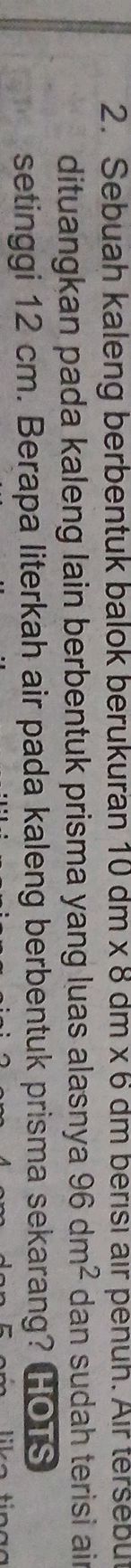 2. Sebuah kaleng berbentuk balok berukuran | StudyX