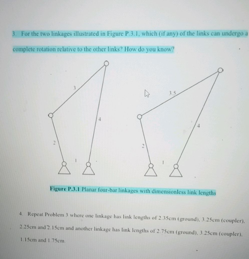 3. For the two linkages illustrated in | StudyX