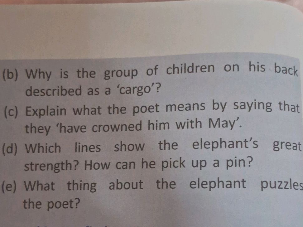 (b) Why is the group of children on his back | StudyX