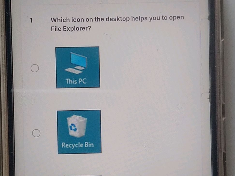 1 Which icon on the desktop helps you to | StudyX