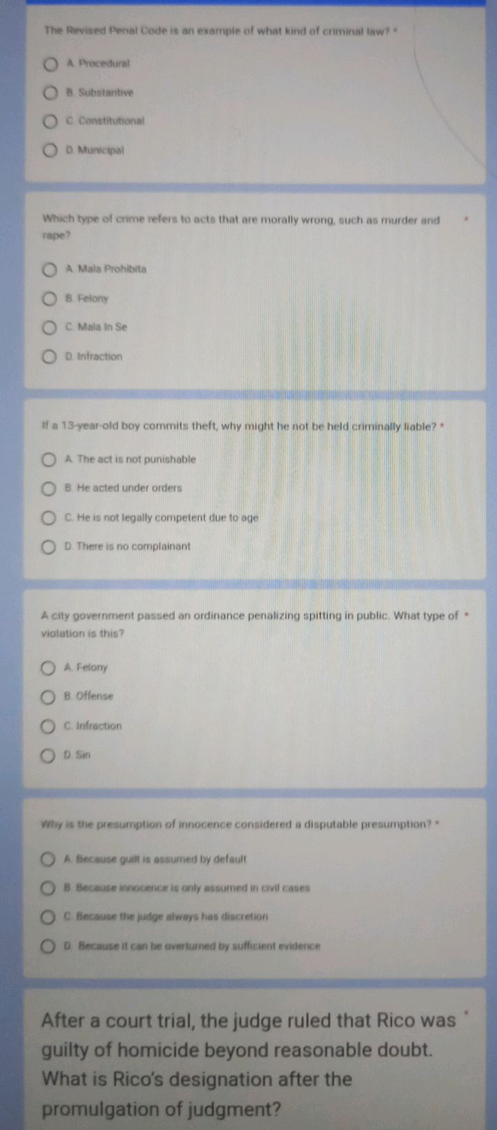 The Revised Penal Code is an example of what | StudyX