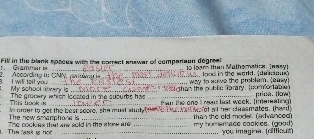 Fill in the blank spaces with the correct | StudyX