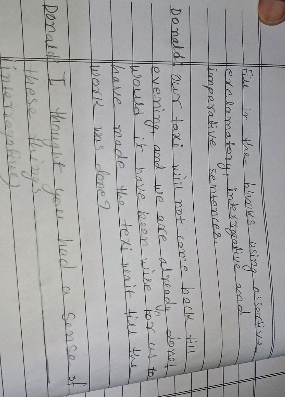 Fill in the blanks using assertive, | StudyX