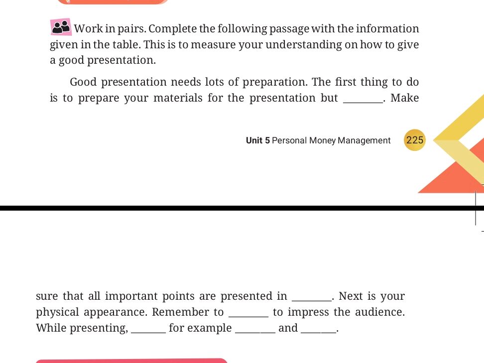Work in pairs. Complete the following | StudyX