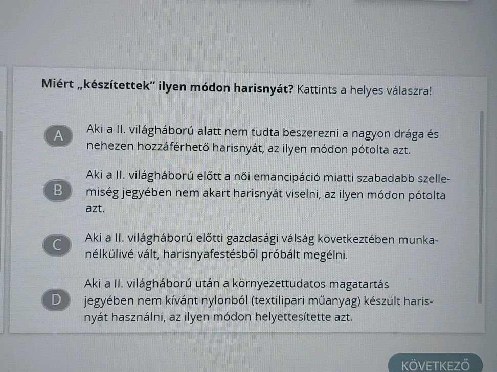 Miért „készítettek” ilyen módon harisnyát? | StudyX
