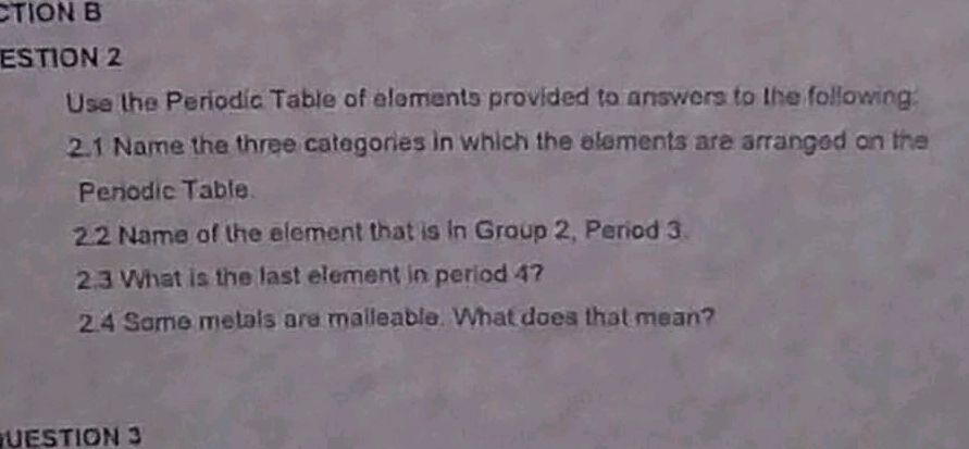 Use the Periodic Table of elements provided | StudyX