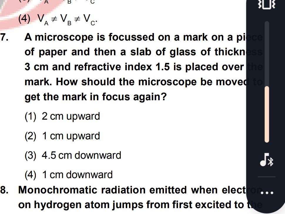 7. A microscope is focussed on a mark on a | StudyX