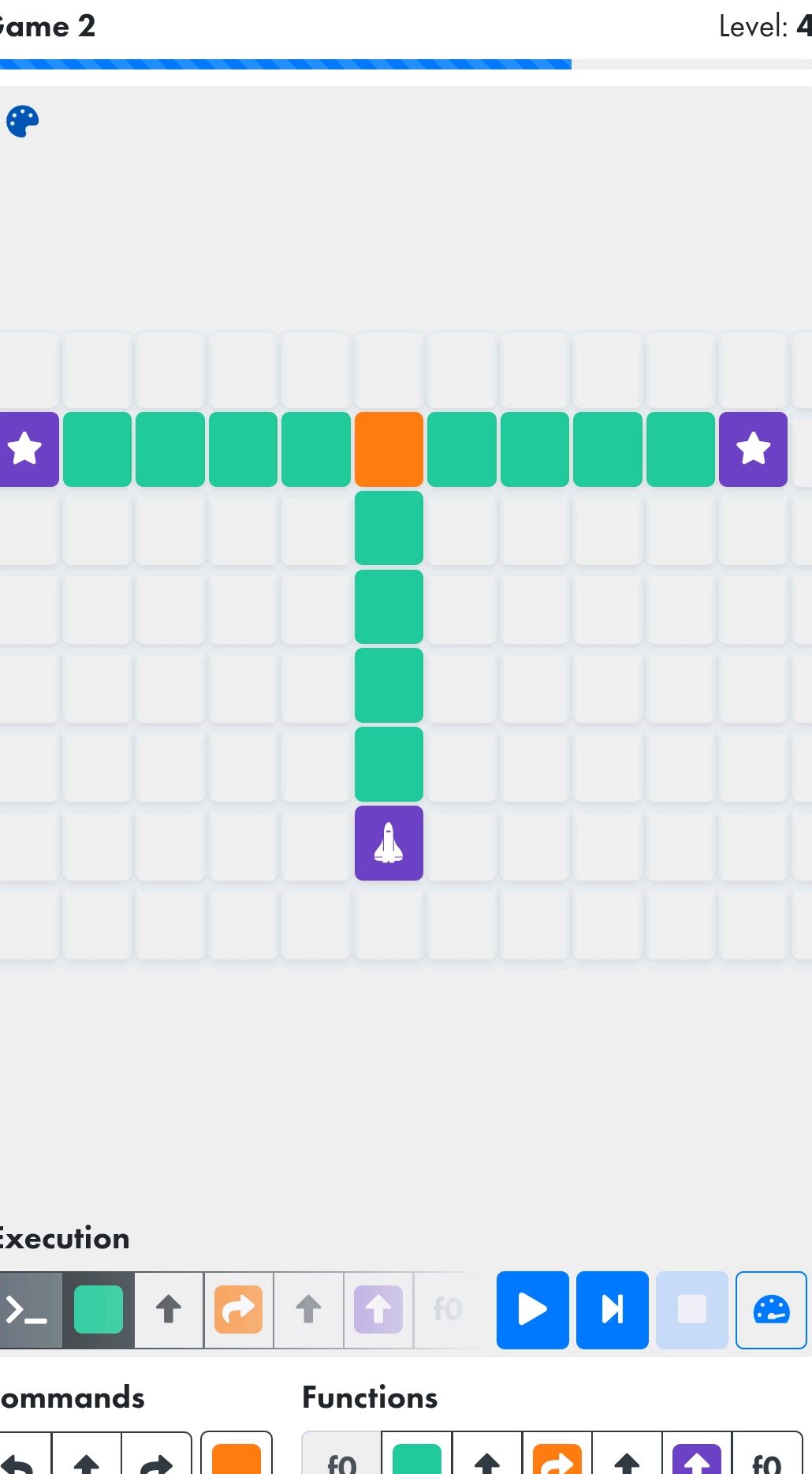 The image shows a game board with a path and | StudyX