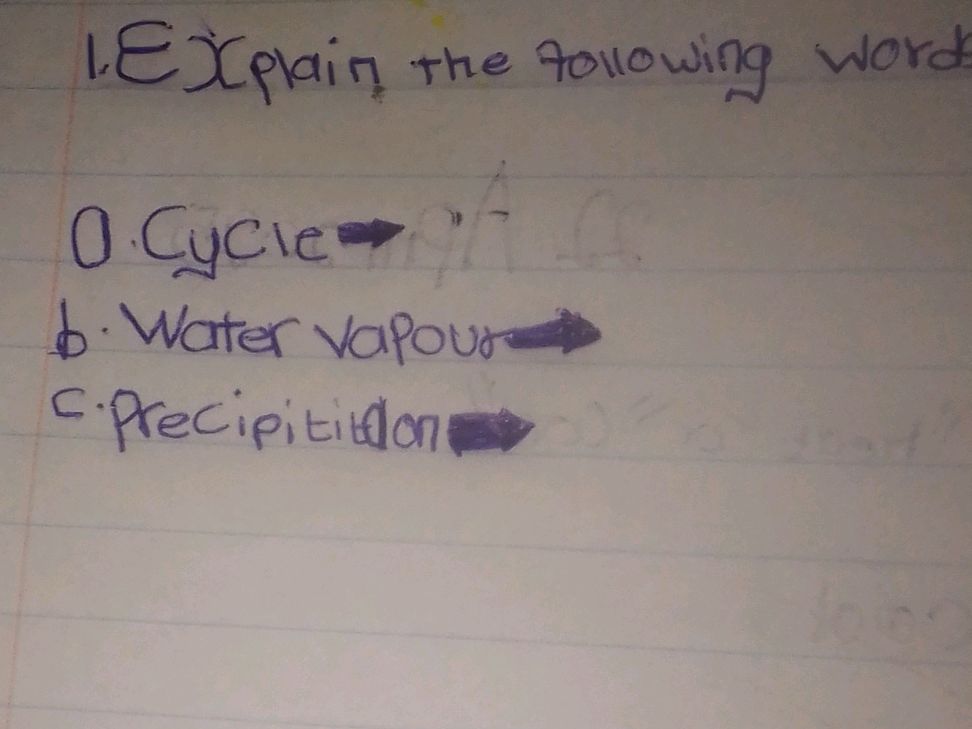 1. Explain the following words a. Cycle b. | StudyX