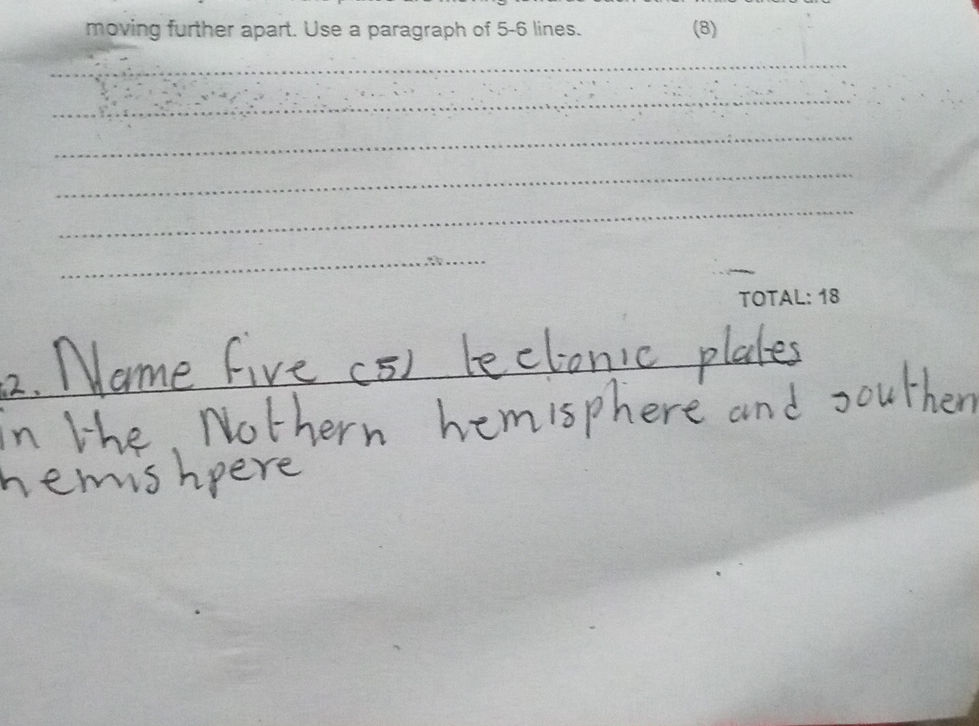 2. Name five (5) tectonic plates in the | StudyX