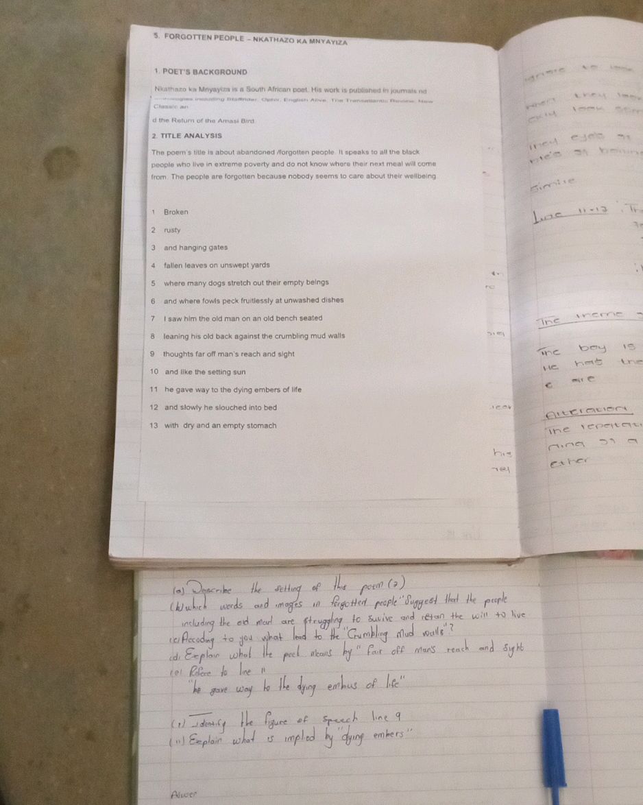 (a) Describe the setting of this poem (2) | StudyX