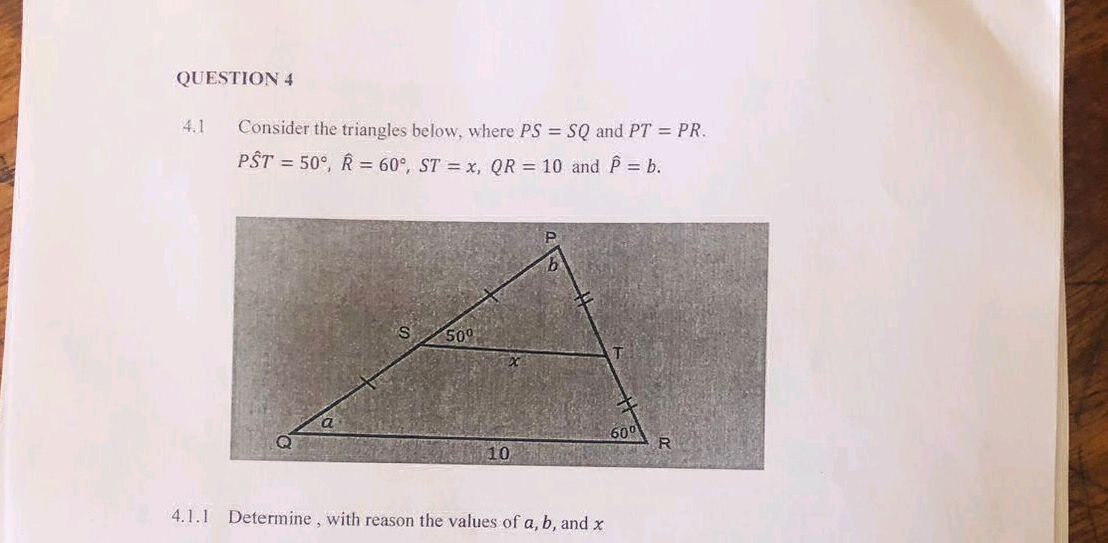 Consider the triangles below, where $PS = | StudyX