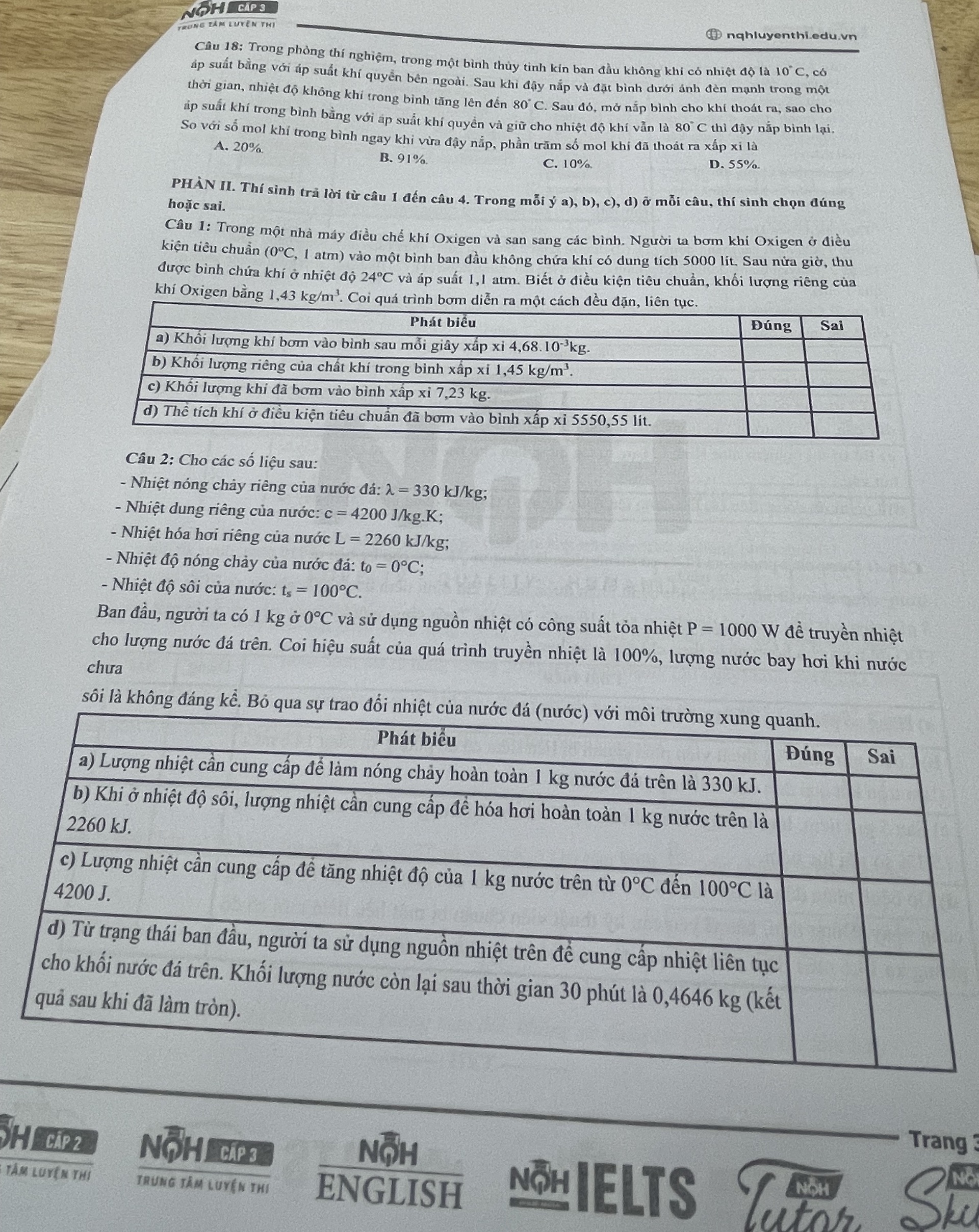 Câu 18: Trong phòng thí nghiệm, trong một | StudyX