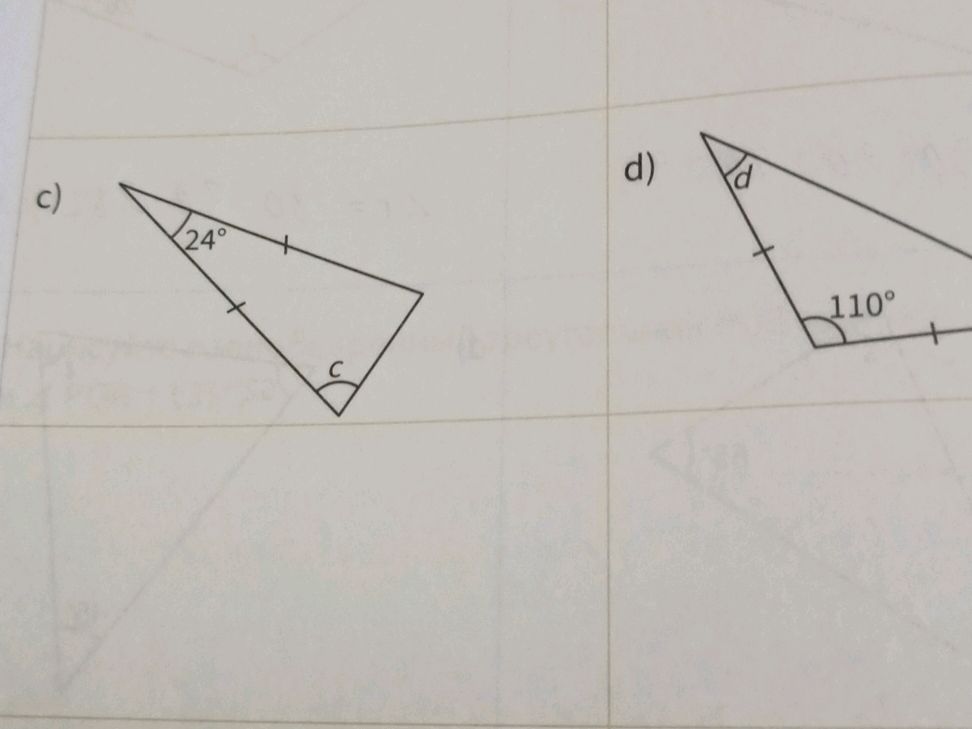 c) A triangle with one angle labeled as 24 | StudyX