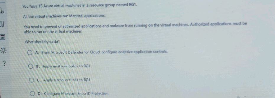 You have 15 Azure virtual machines in a | StudyX