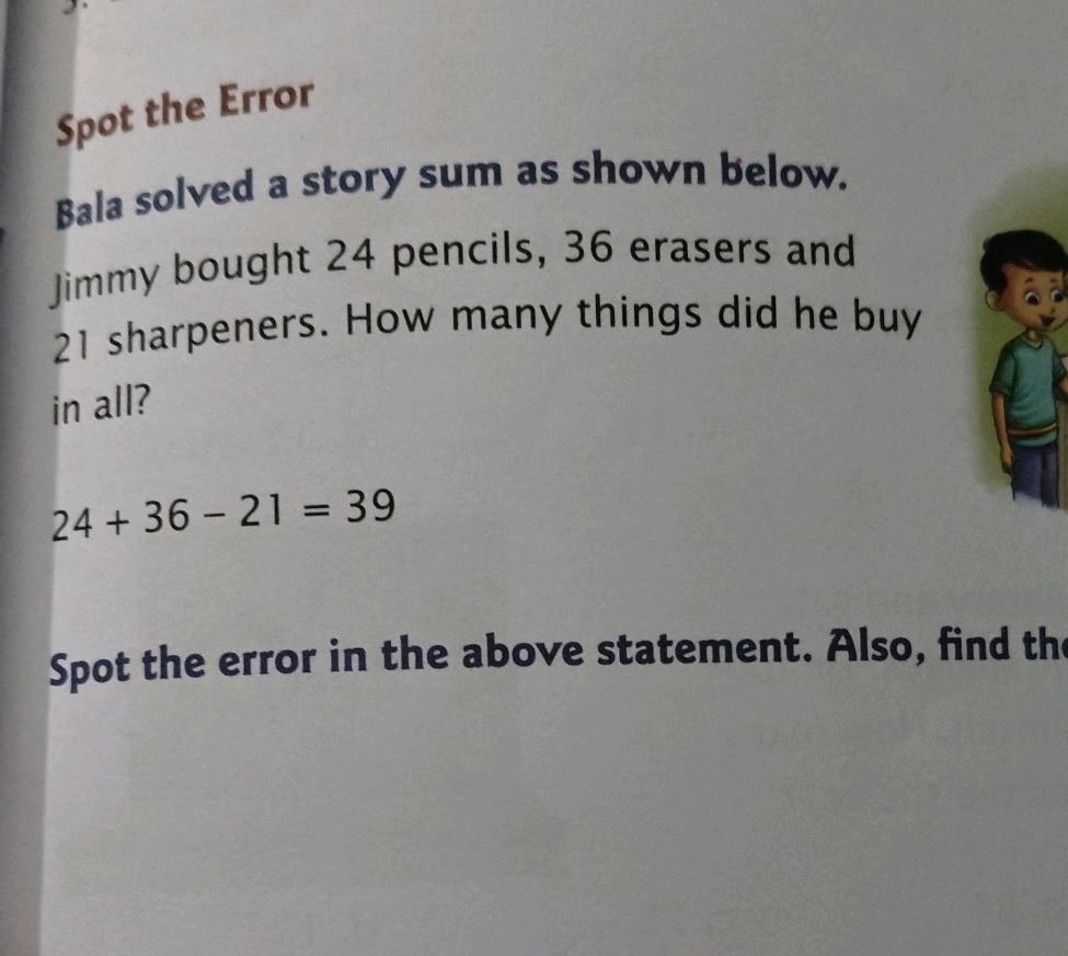 Spot the Error Bala solved a story sum as | StudyX