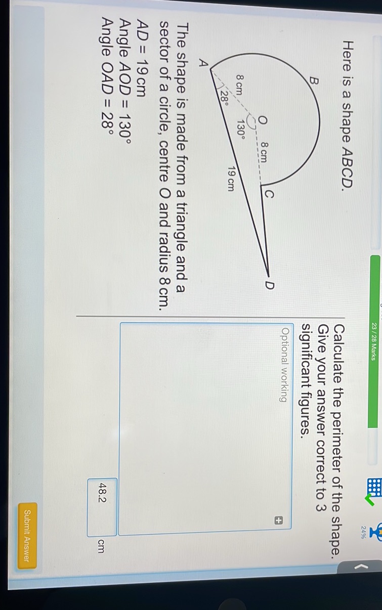 Here is a shape ABCD. The shape is made | StudyX