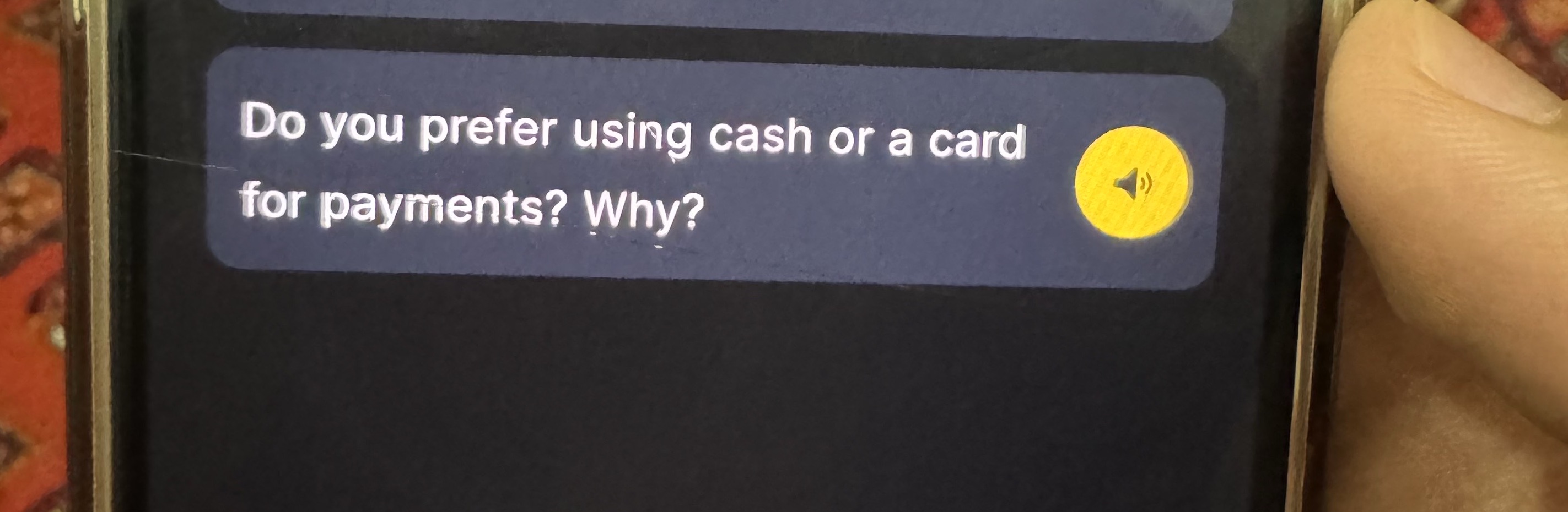 Do you prefer using cash or a card for | StudyX