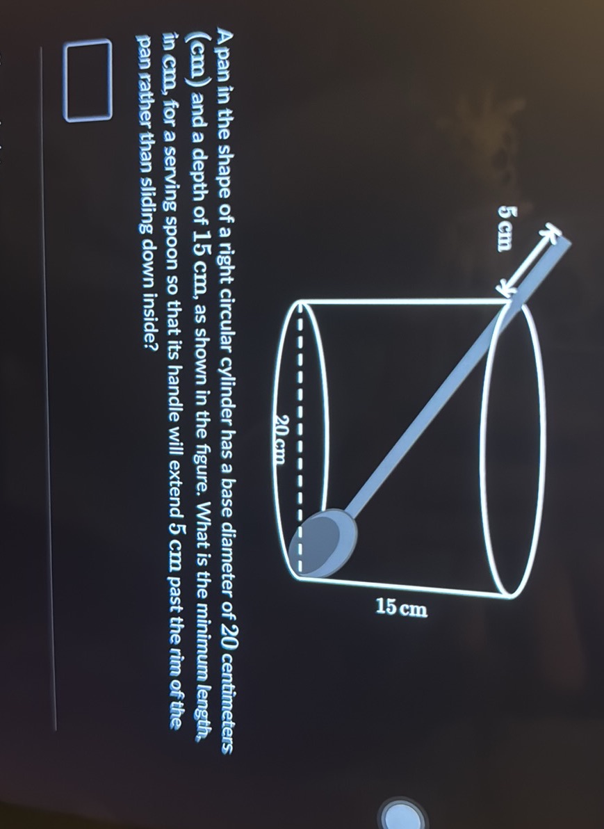 A pan in the shape of a right circular | StudyX