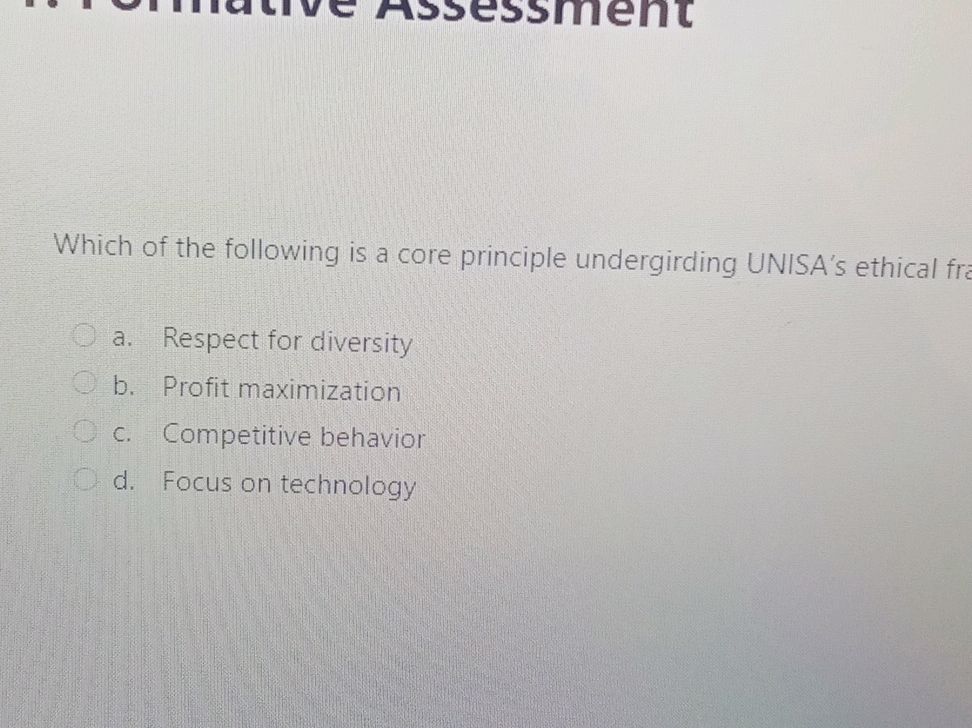 Which of the following is a core principle | StudyX