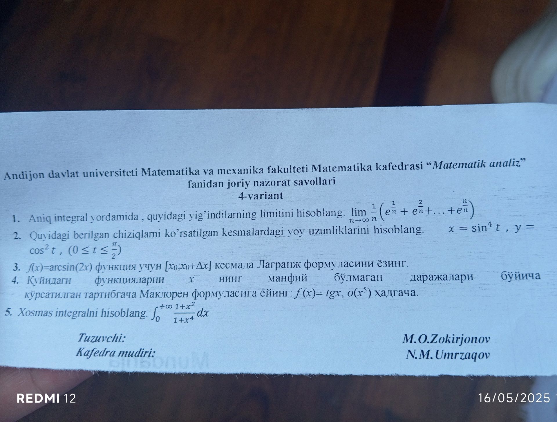 1. Aniq integral yordamida, quyidagi | StudyX