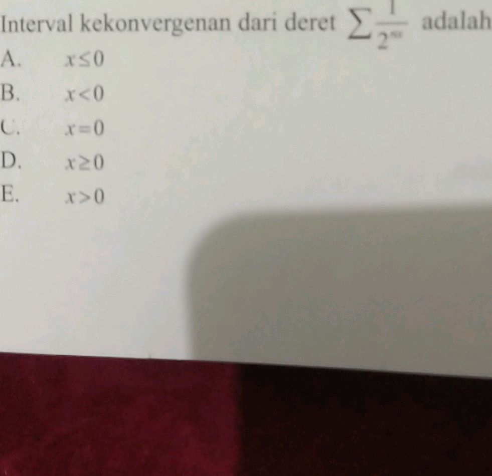 Interval kekonvergenan dari deret $ | StudyX