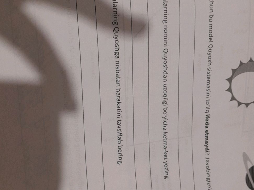 Chun bu model Quyosh sistemasini to'liq | StudyX