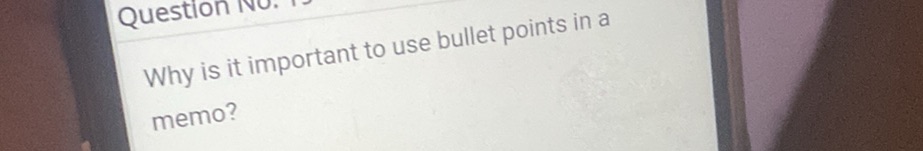 Why is it important to use bullet points in | StudyX
