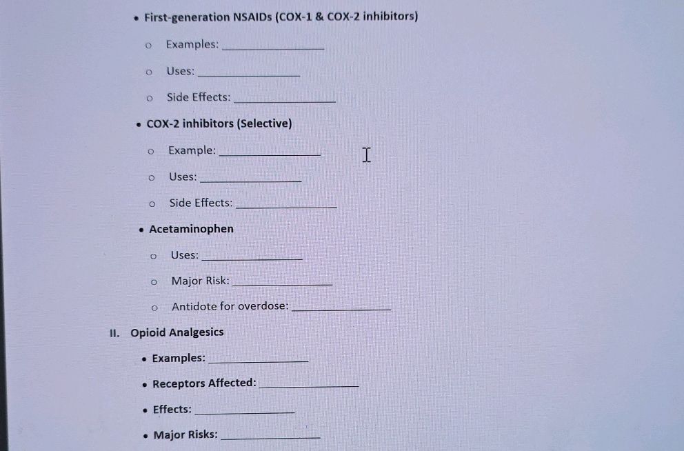 - First-generation NSAIDs (COX-1 COX-2 | StudyX