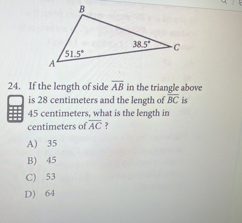 24. If the length of side $ {AB}$ in the | StudyX