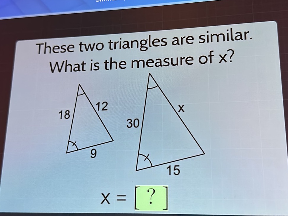 These two triangles are similar. What is | StudyX